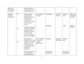 Structuri_textuale -proiect didactic clasa a 7 a | PDF