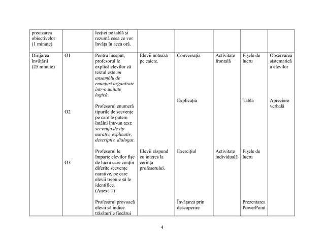 Structuri_textuale -proiect didactic clasa a 7 a | PDF