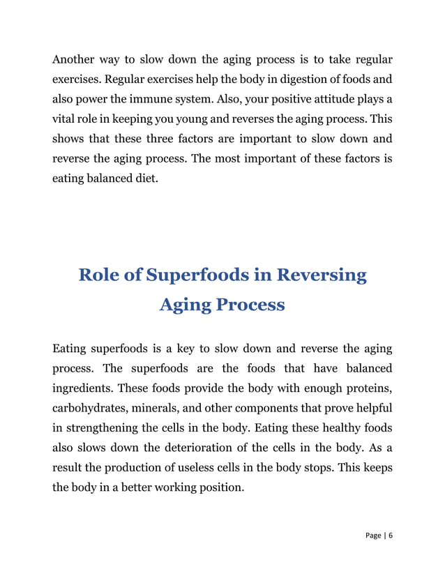 7 superfoods that reverse the aging process | PDF