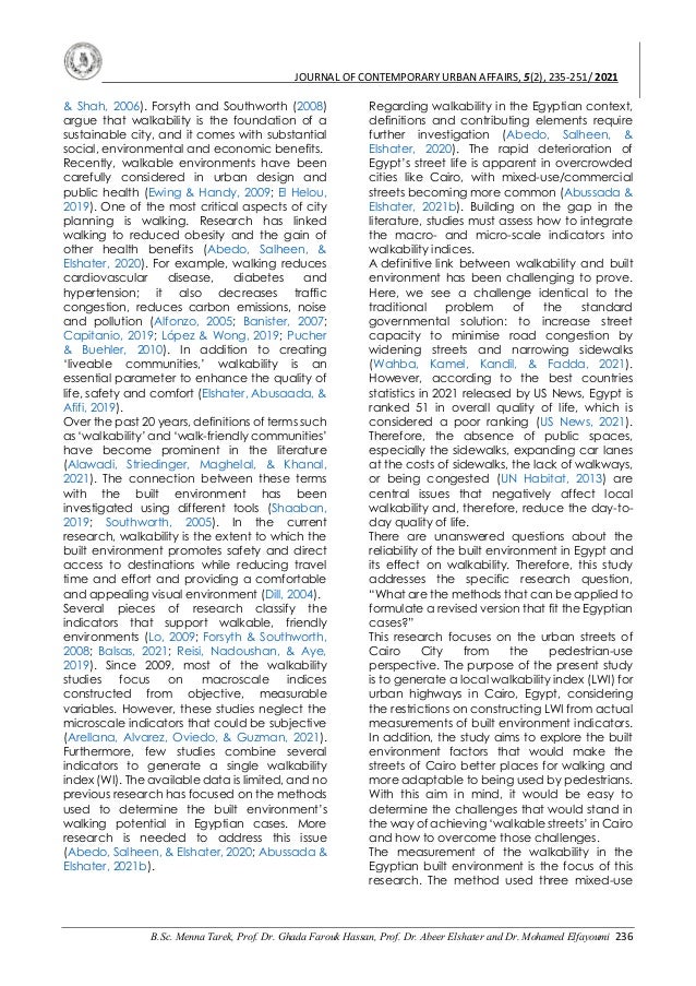 Investigating Built Environment Indicators to Develop a Local ...