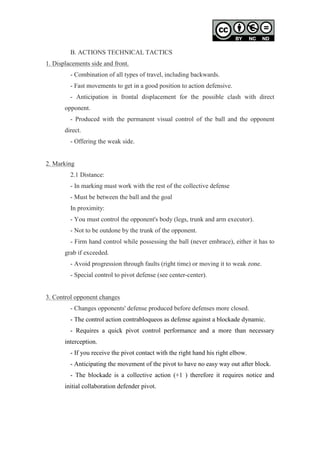 TECHNICAL - TACTICAL DEFENSIVE SPECIFIC POSITIONS | PDF