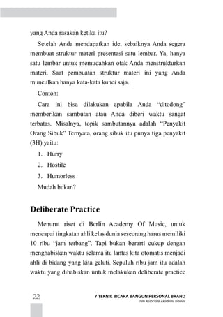 Ebook 7 teknik bicara bangun personal branding jamil azzaini | PDF