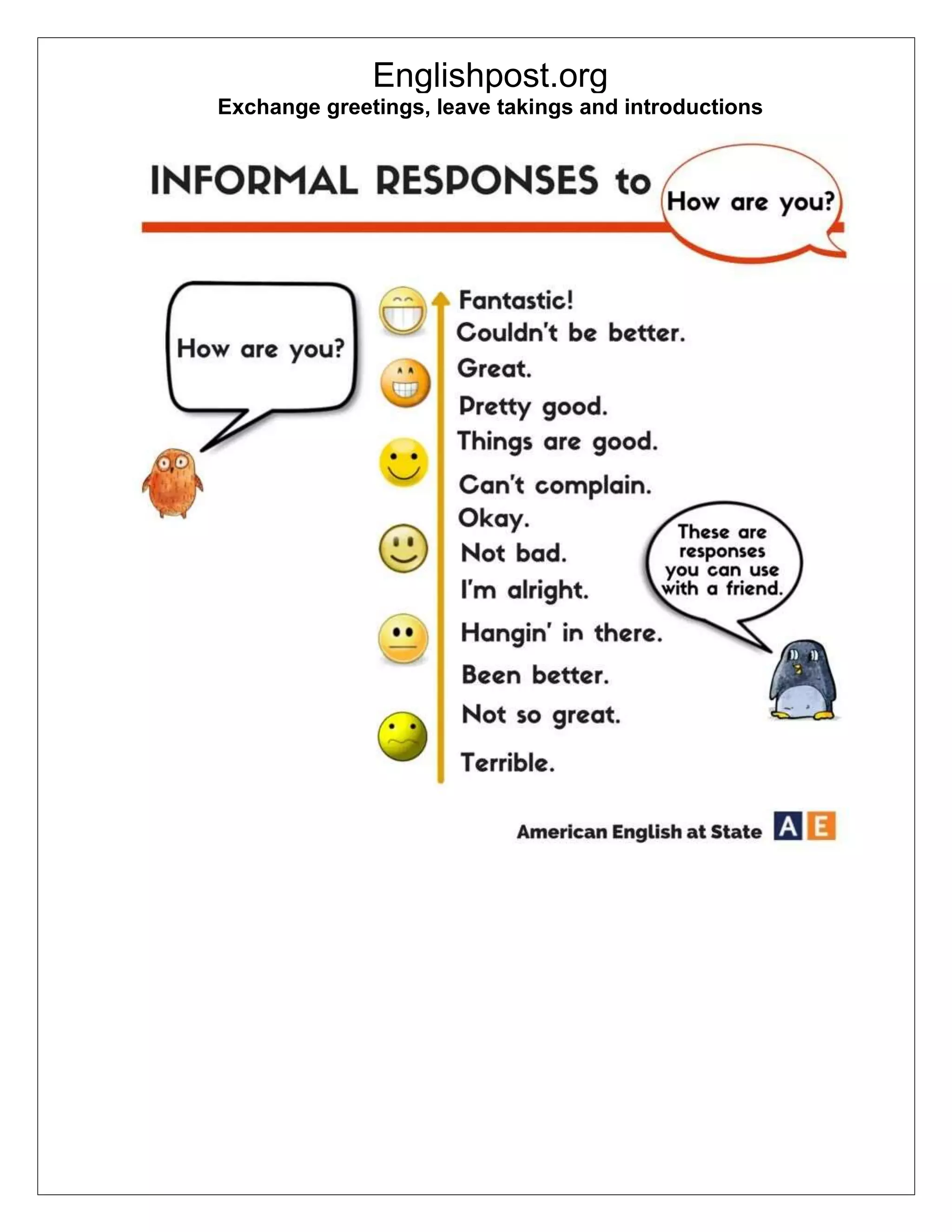 Greeting, Introduction and Leave - Takings (Englishpost.org) | PDF ...