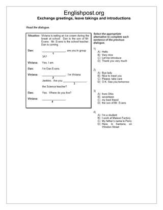 Greeting, Introduction and Leave - Takings (Englishpost.org) | PDF