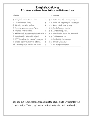 Greeting, Introduction and Leave - Takings (Englishpost.org) | PDF