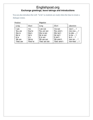 Greeting, Introduction and Leave - Takings (Englishpost.org) | PDF