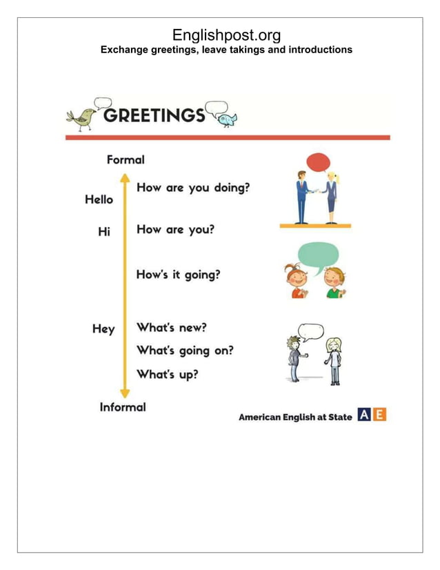 Greeting, Introduction and Leave - Takings (Englishpost.org) | PDF