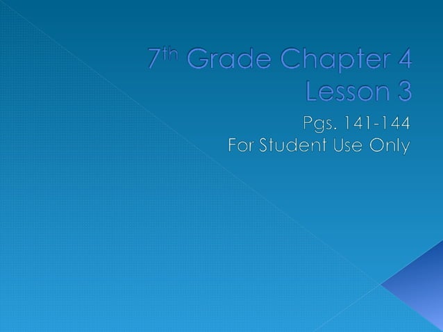 7th Grade Chapter 4 Lesson 3 | PPT