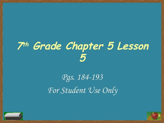 7th Grade Chapter 5 Lesson 5 | PPT