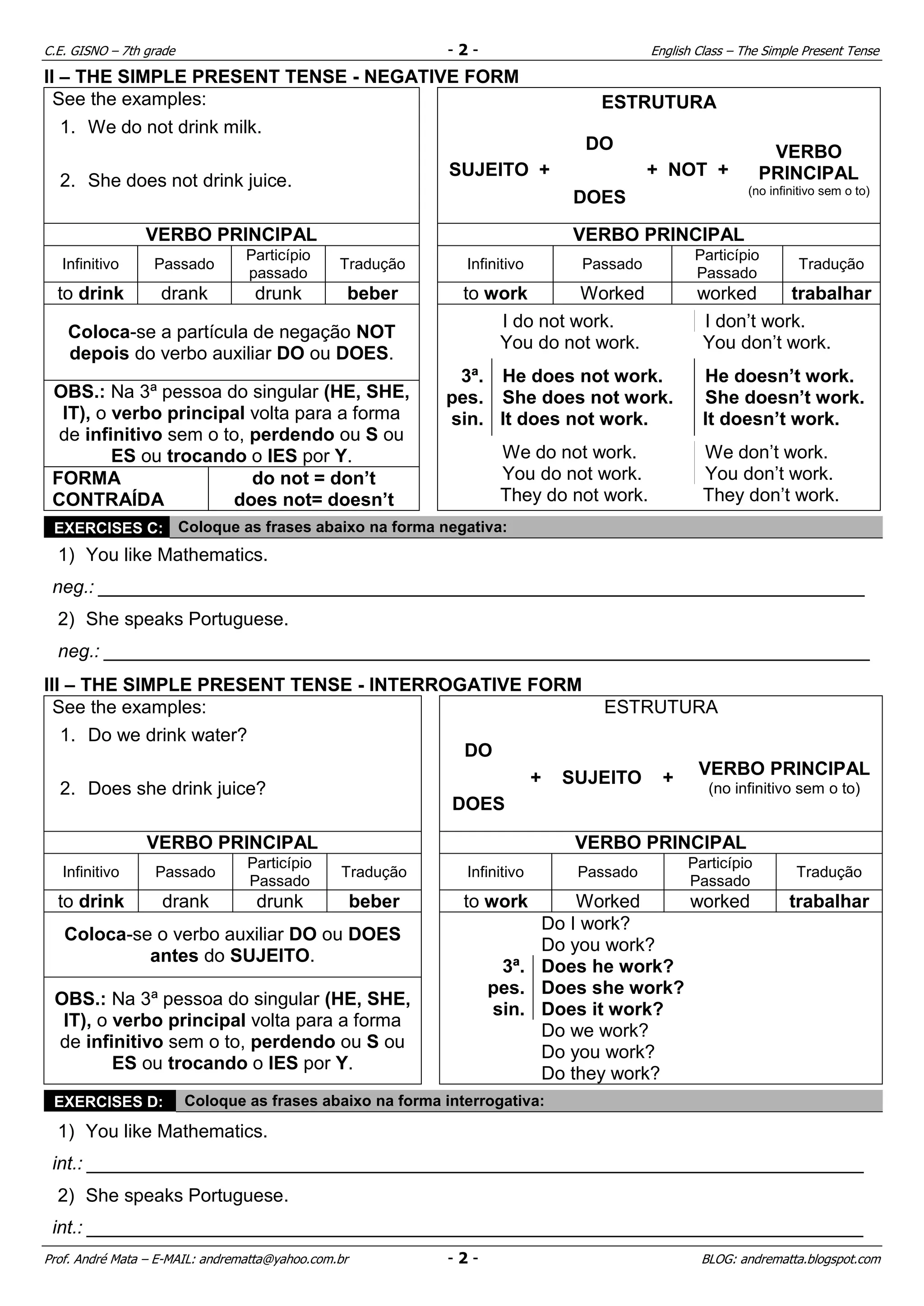 7th grade-the-simple-present-tense-food | PDF | Desserts and Baking ...