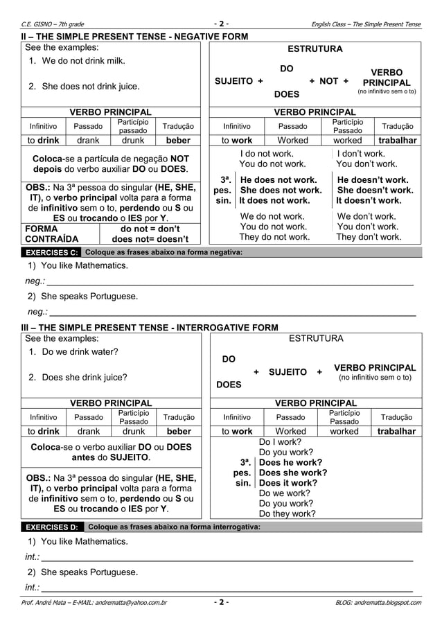 7th grade-the-simple-present-tense-food | PDF | Desserts and Baking ...