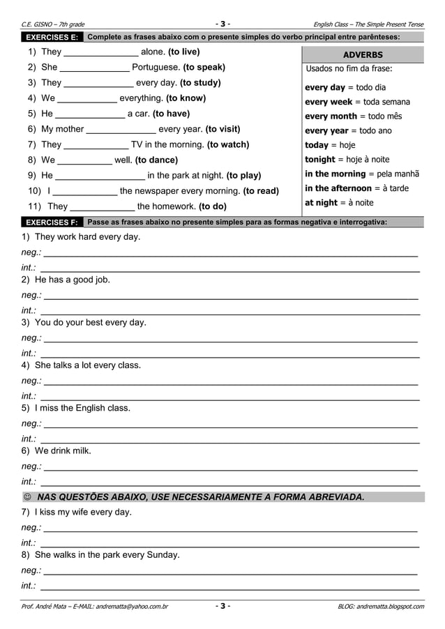 7th grade-the-simple-present-tense-food | PDF | Desserts and Baking ...