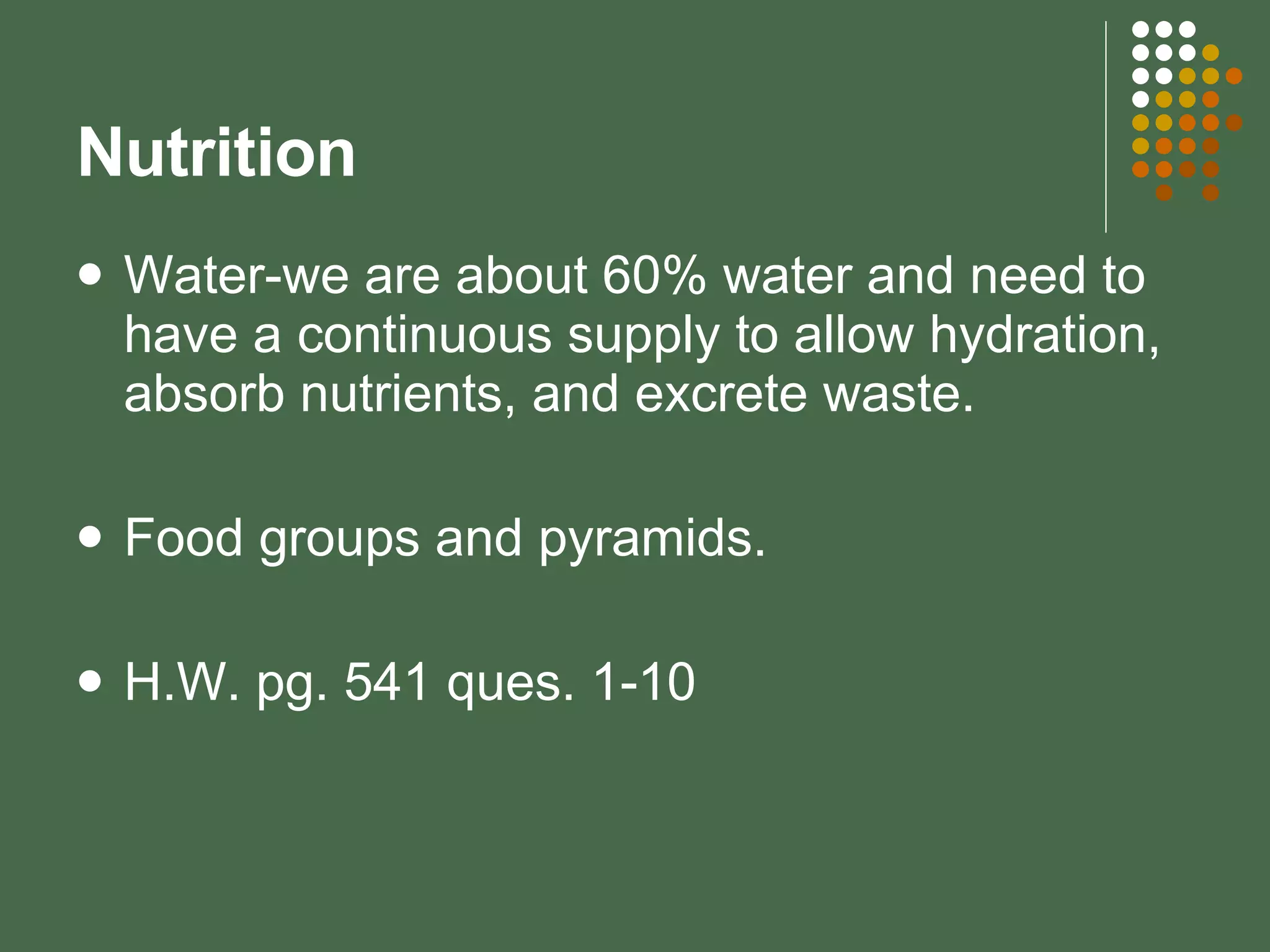 Chapter 18- nutrition, digestion, excretion | PPT