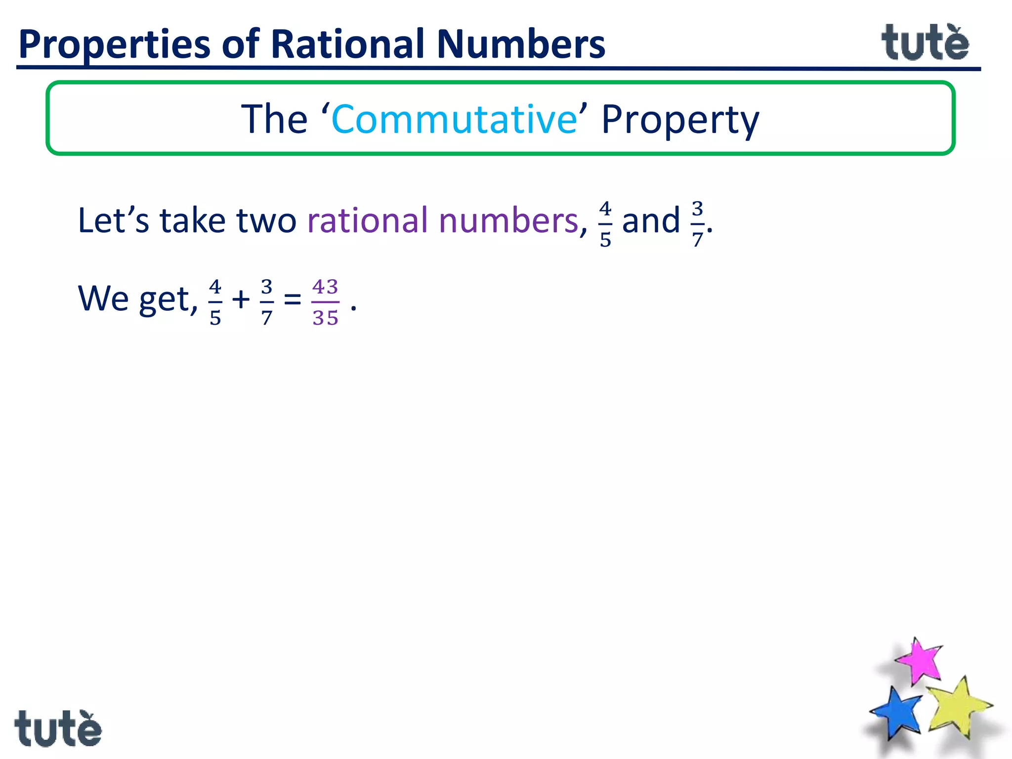 7th Maths - Properties Of Rational Numbers | PPTX