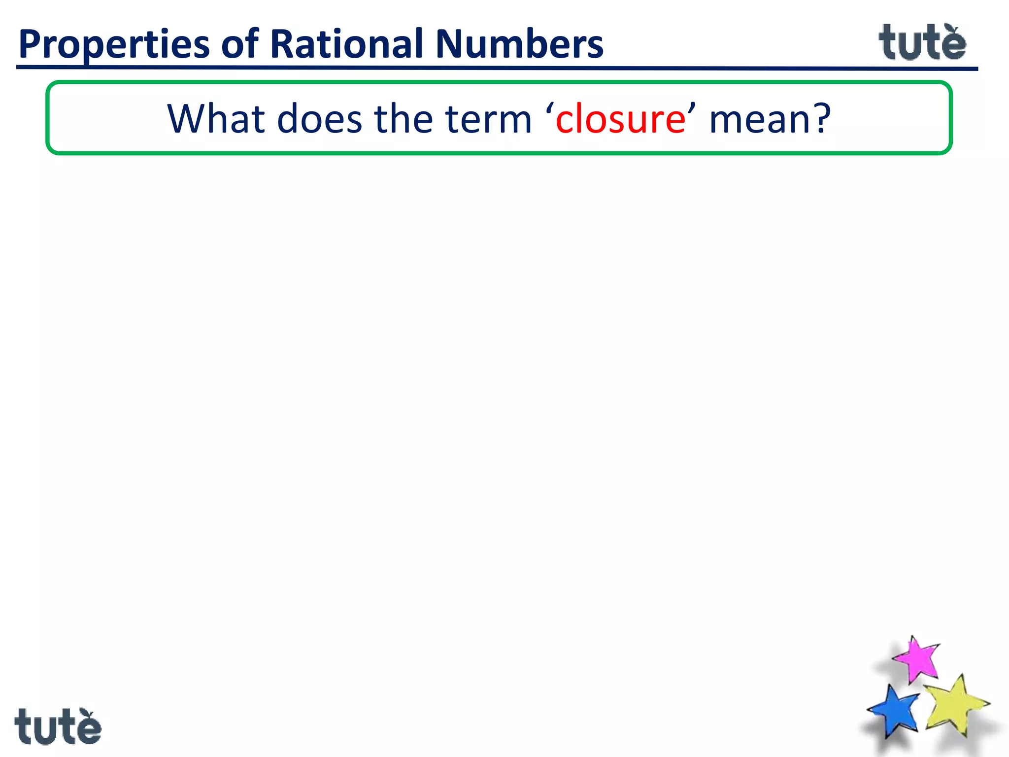 7th Maths - Properties Of Rational Numbers | PPTX