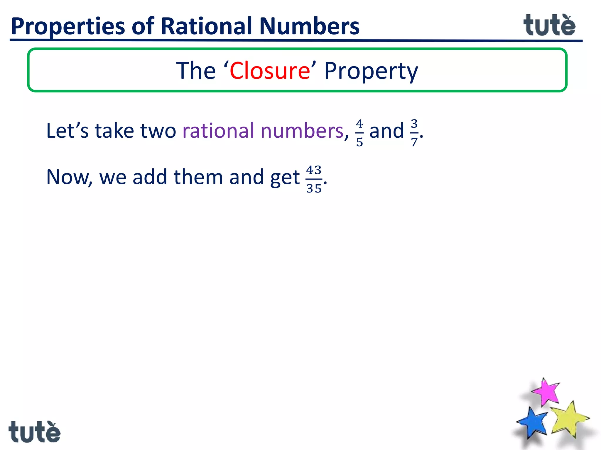 7th Maths - Properties Of Rational Numbers | PPTX
