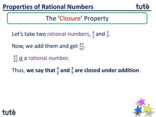 7th Maths - Properties Of Rational Numbers | PPTX