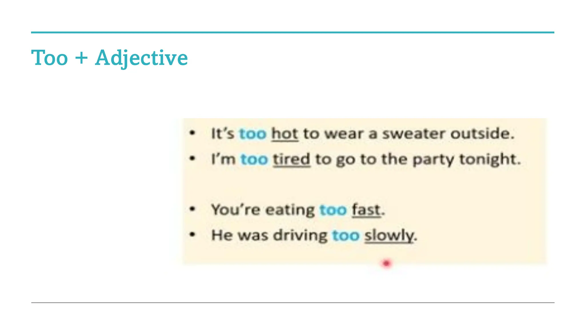 English grammar Too and Enough, concept and practice. | PPT