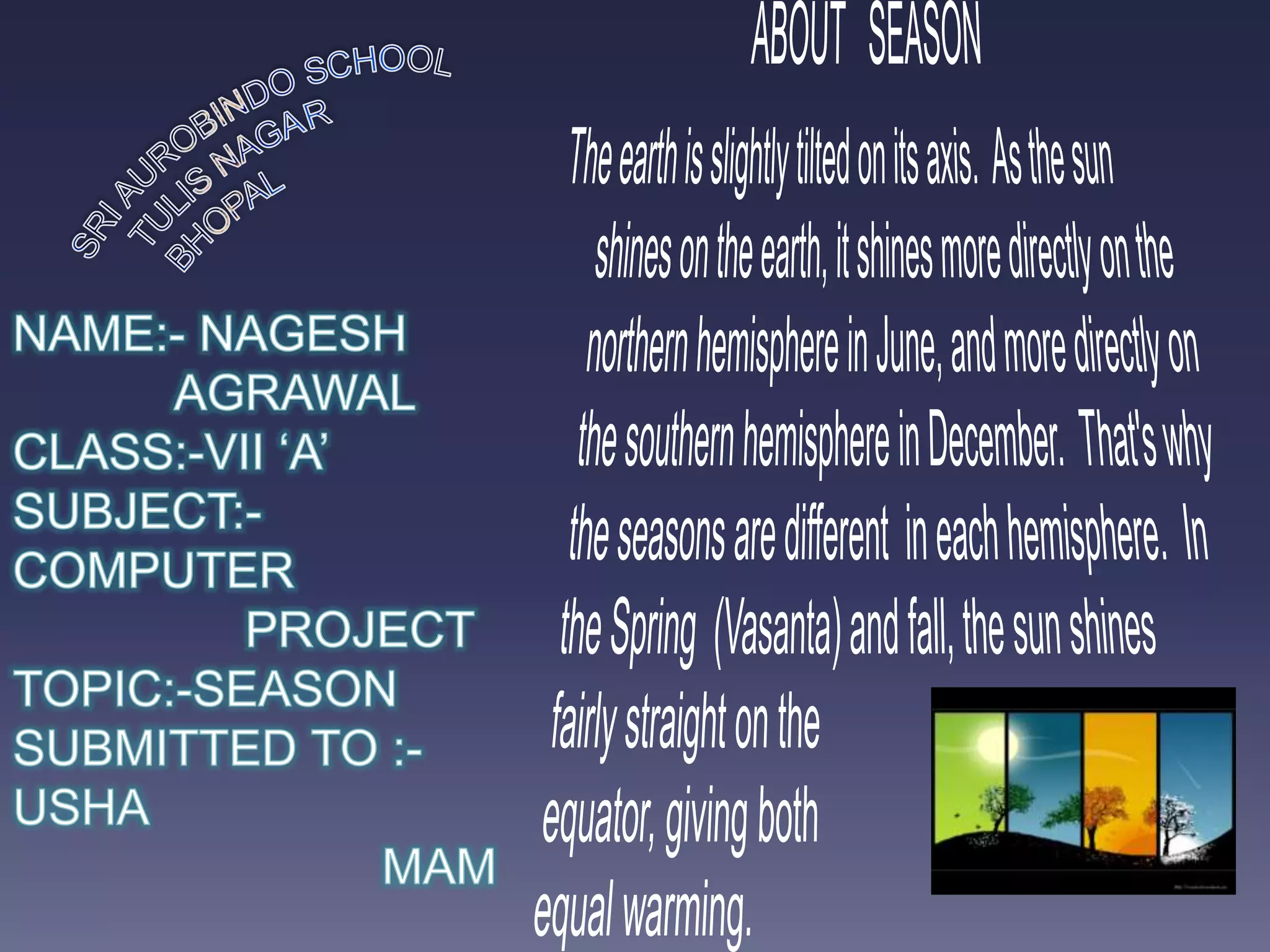 Seasons description project | PPT
