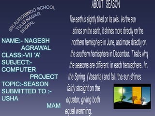 Seasons description project | PPT