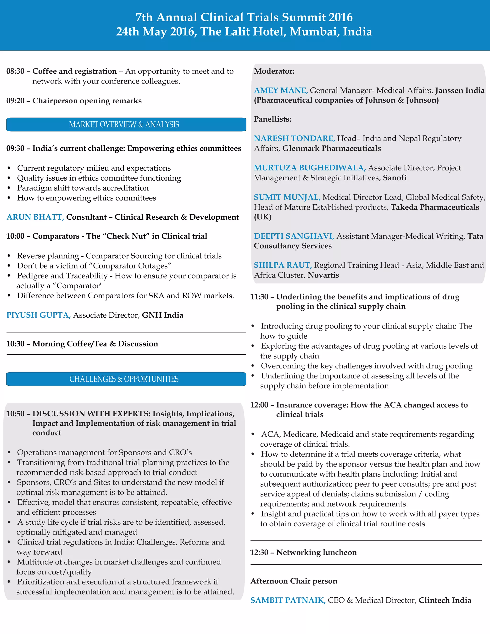 7th annual clinical trials summit 2016 | PDF