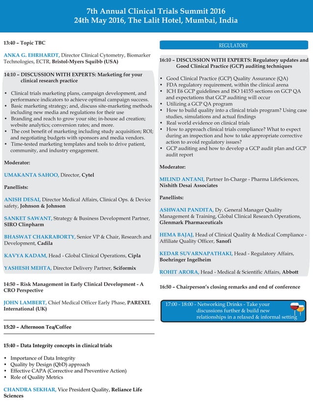 7th annual clinical trials summit 2016 | PDF