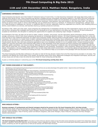 7th cloud computing & big data 2013 Summit - 2013 | PDF