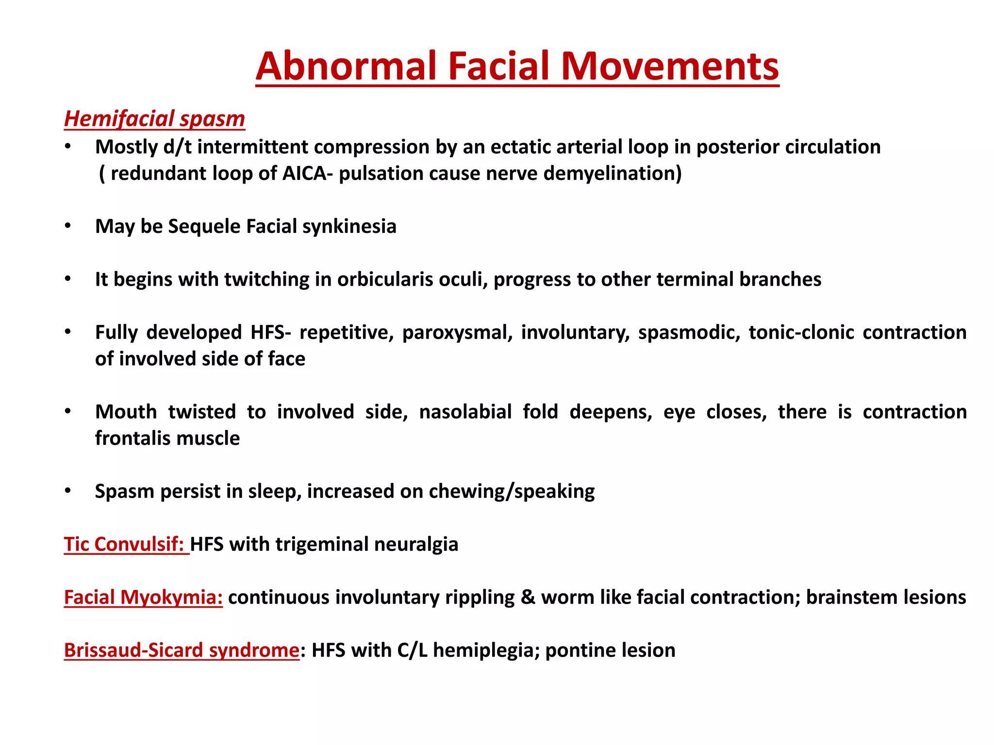 facial nerve examination | PPTX