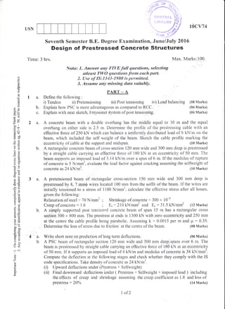 7th Semester (July-2016) Civil Engineering Question Paper | PDF | Science