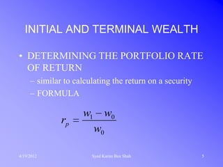 portfolio selection problem modified | PPT
