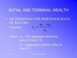 portfolio selection problem modified | PPT