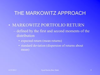 portfolio selection problem modified | PPT