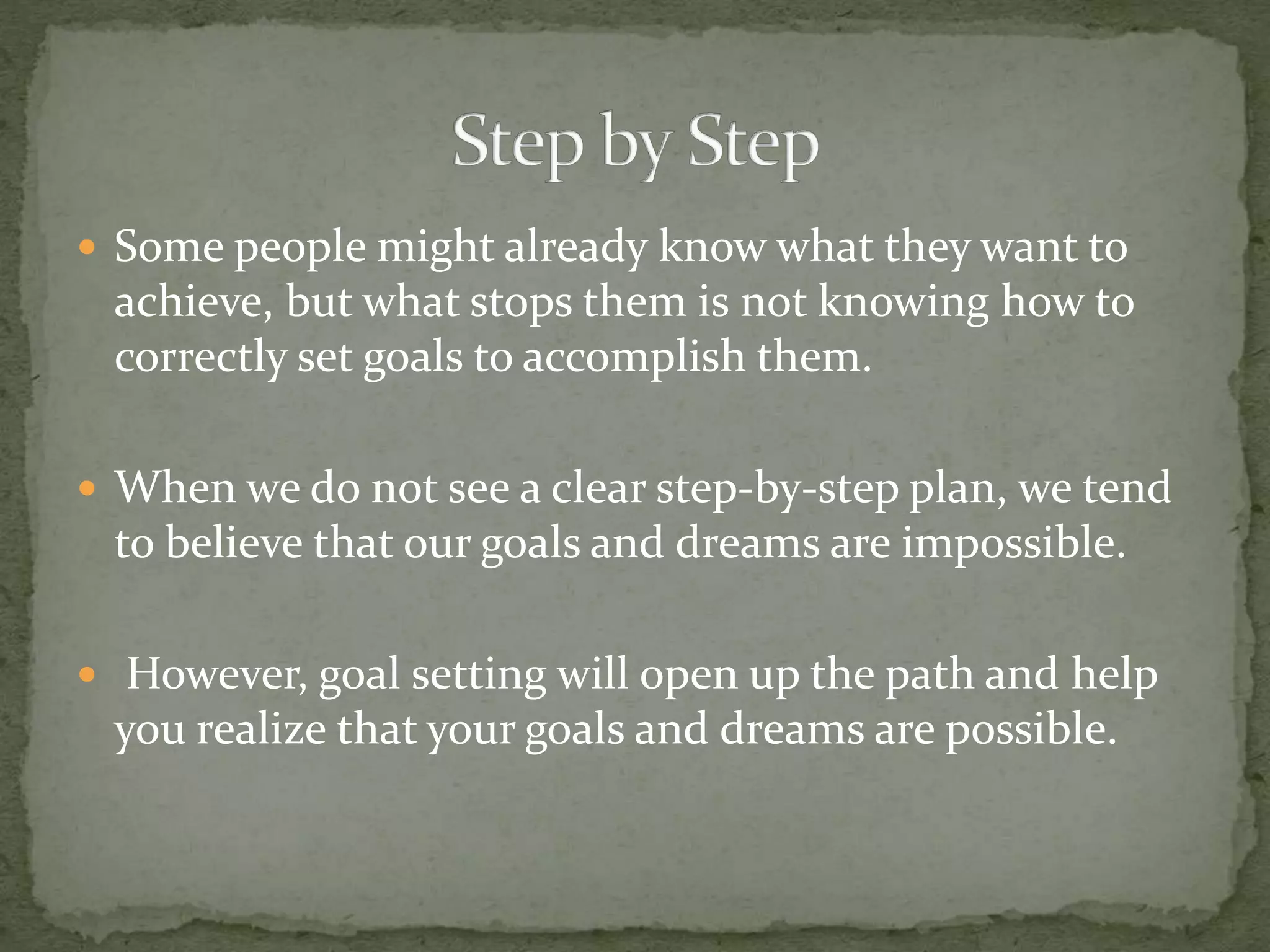 The power of goal setting | PPTX