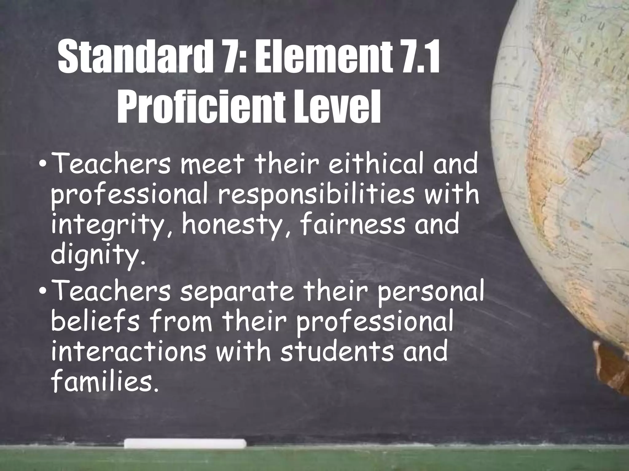 Standard 7: Professional Responsibility and Growth | PPTX