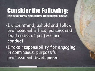 Standard 7: Professional Responsibility and Growth | PPTX