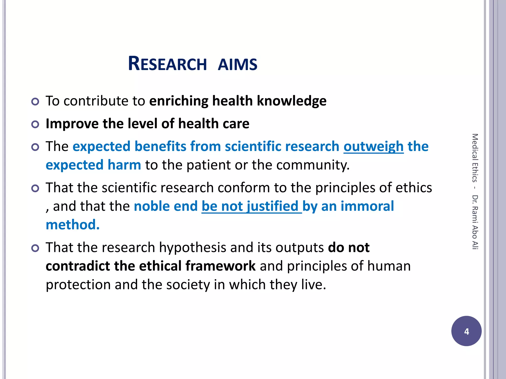 ethics in medical research | PPTX