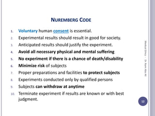 ethics in medical research | PPTX
