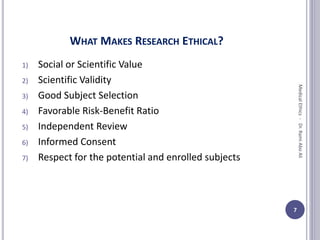 ethics in medical research | PPTX