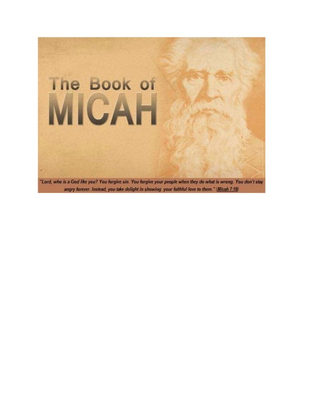 7th February 2017 - The bible – Book of Micah | PDF