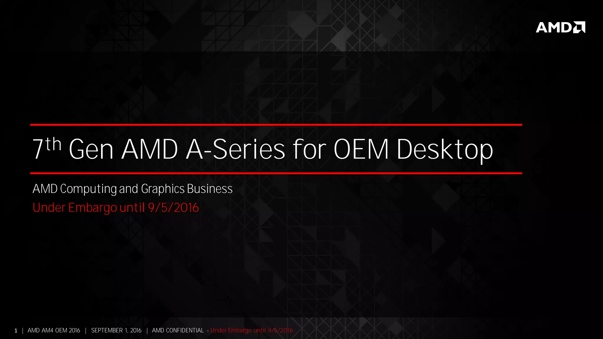 7th Gen AMD A-Series Announcement | PPT