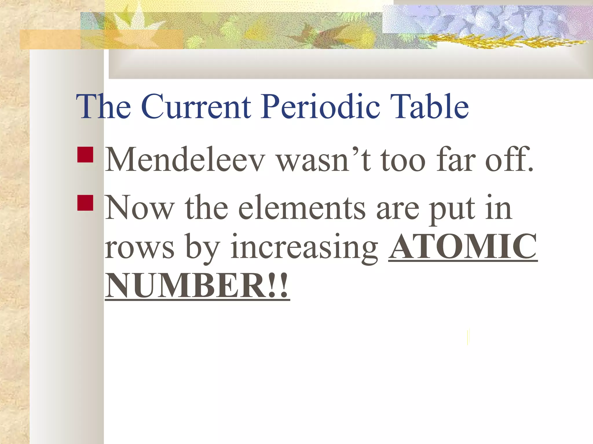 7th grade ch. 3 sec. 2 reading the periodic table | PPT