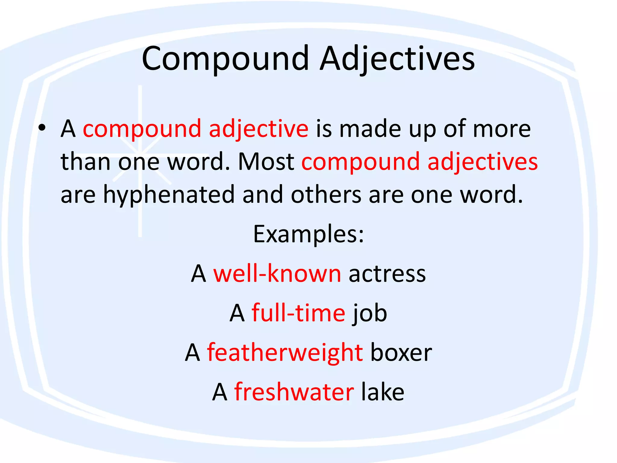 7th grade adjectives | PPTX
