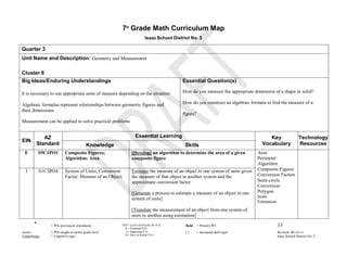 Seventh Grade Math Curriculum Map | PDF