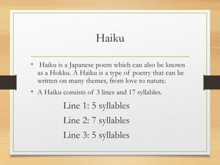 7th Grade Lang Arts Poetry Portfolio | PPTX