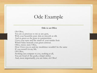Ode Poem Examples For Middle School