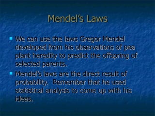 7th grade life science genetics and probability | PPT