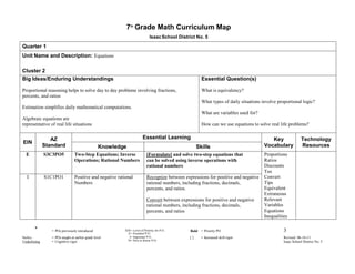 7th grade math curriculum map 2011 2012 | PDF