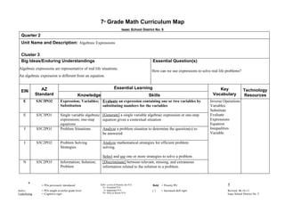 7th grade math curriculum map 2011 2012 | DOC