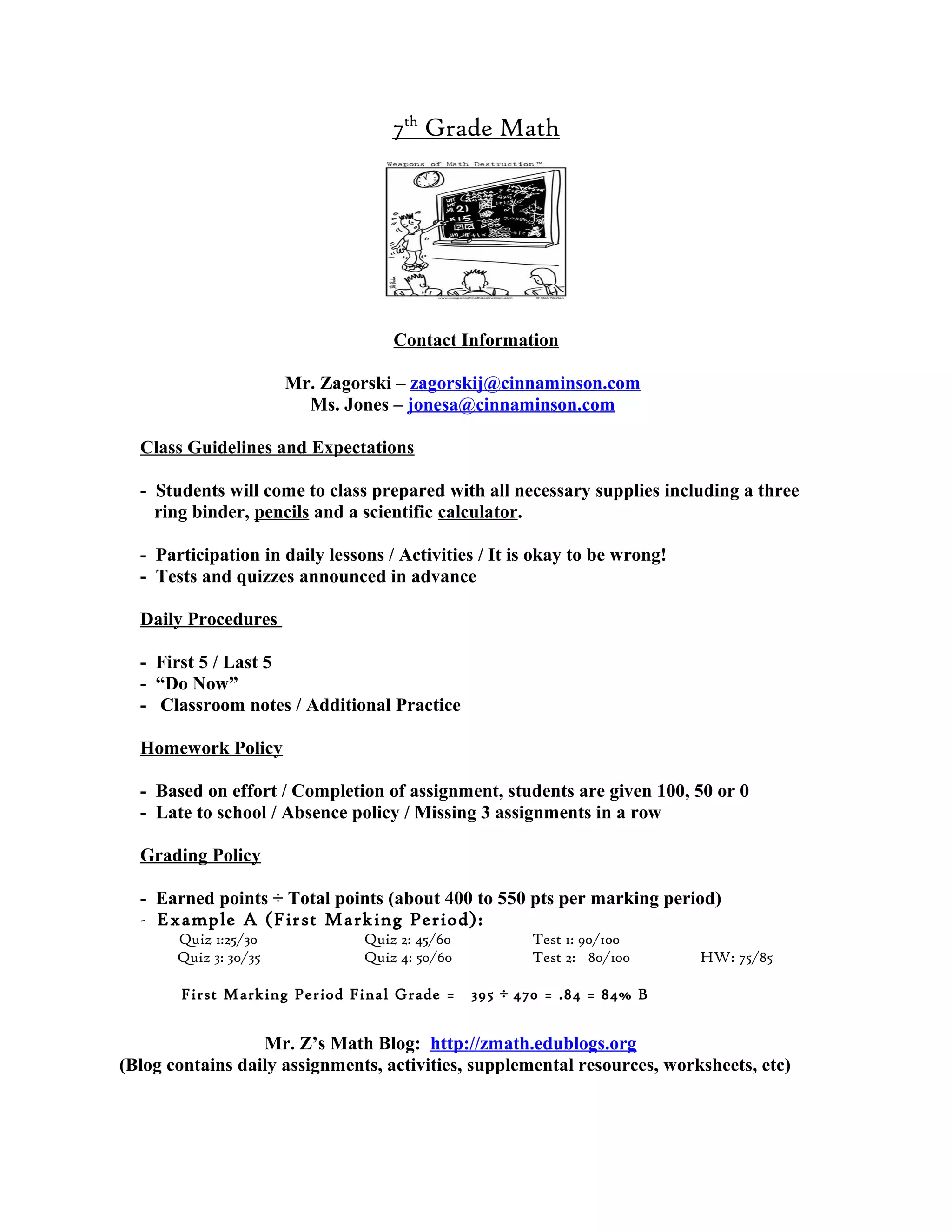 7th grade math outline | PDF