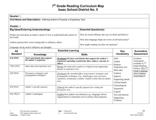 Seventh Grade Reading Curriculum Map | PDF
